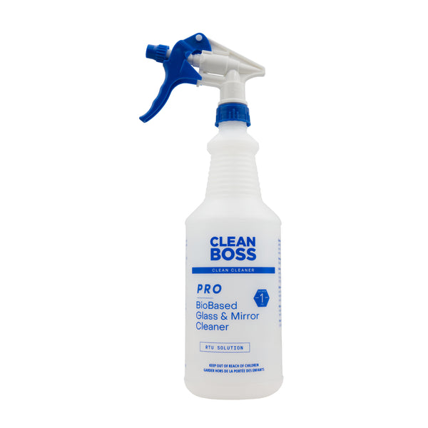 BioBased Glass & Mirror Cleaner Concentrate Silk Screen Bottle (32oz b ...