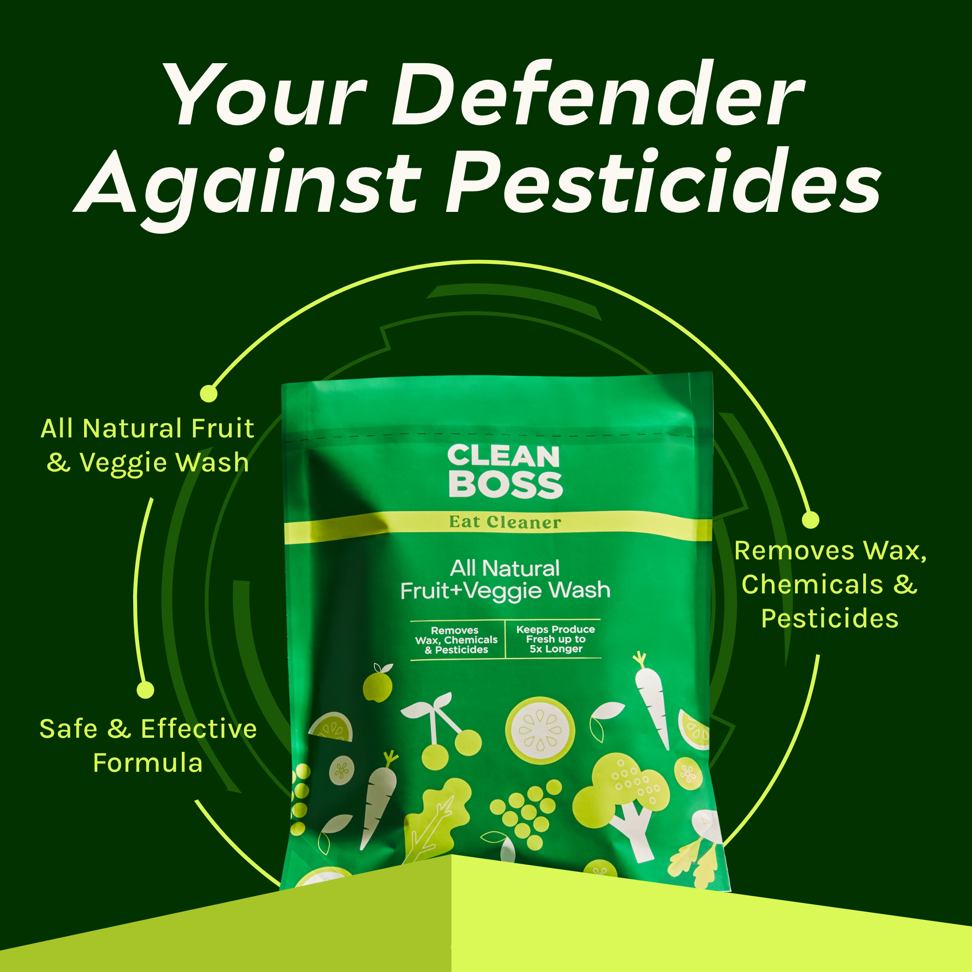 Eat Cleaner All Natural Fruit & Veggie Wash Powder (3lb x 6 ...
